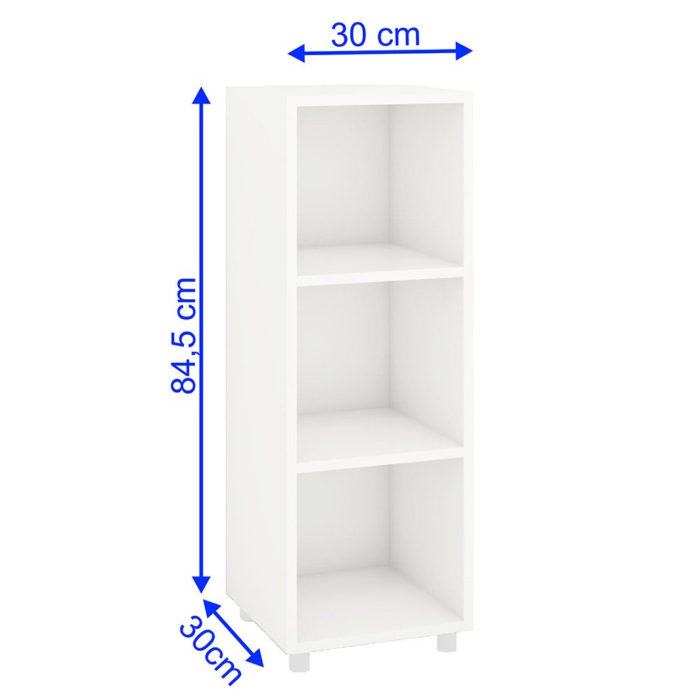 Estante Livreiro Modular 30cm com 3 Nichos Austin Branco - Straub Web ...