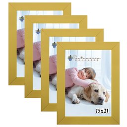 Kit 4 Molduras Porta Retrato 15X21 Amarelo | MadeiraMadeira