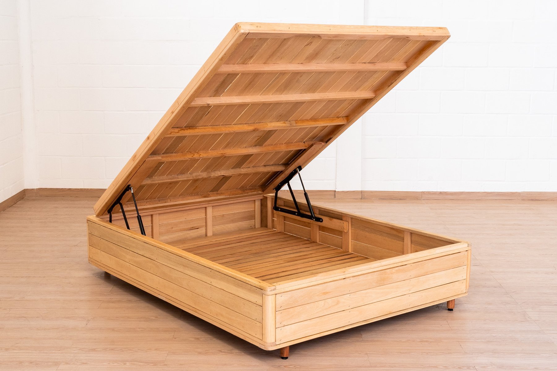 Cama Box Baú Rústica Casal Serenelife - Natural | MadeiraMadeira