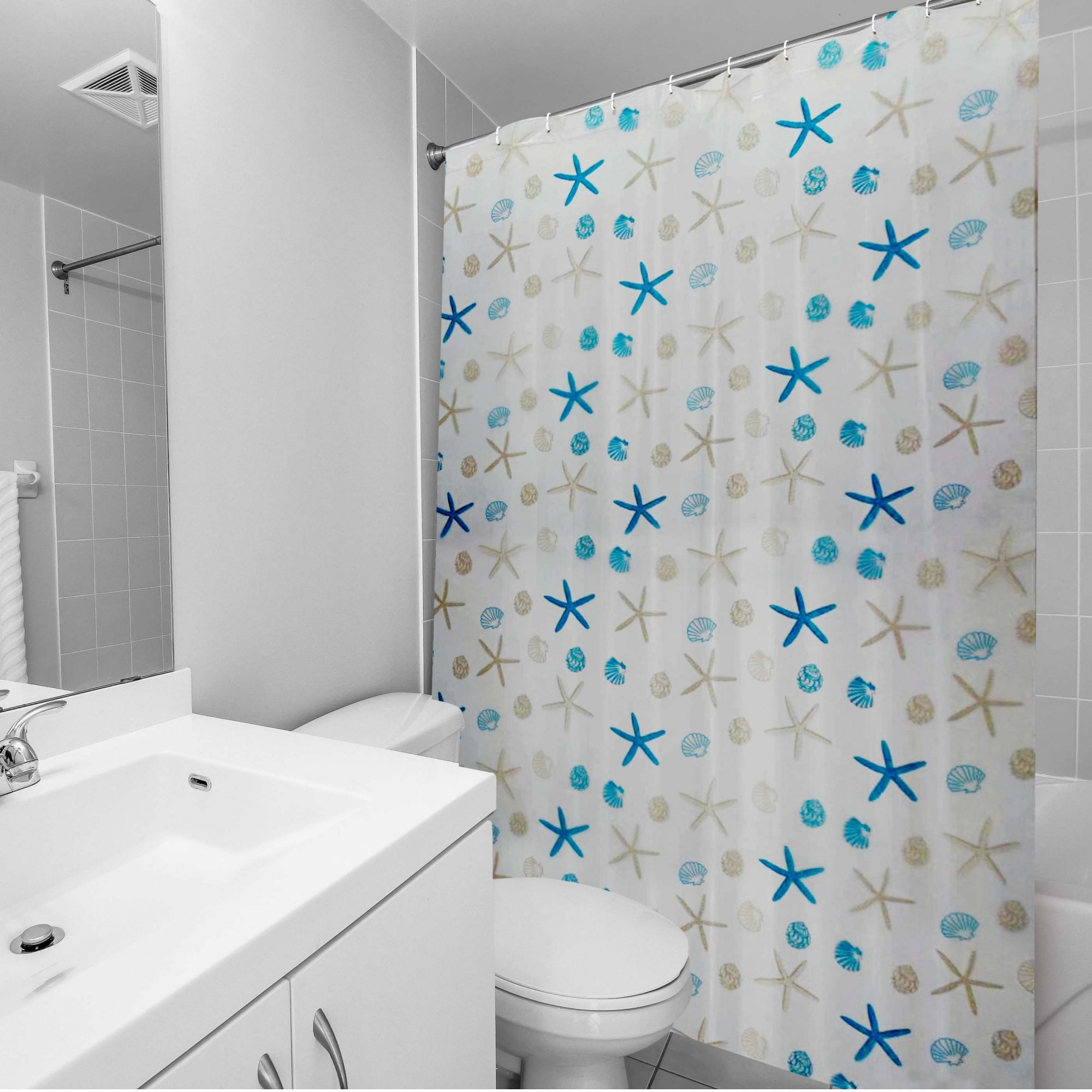 Cortina para Box Banheiro Estampada Yazi - Areia | MadeiraMadeira