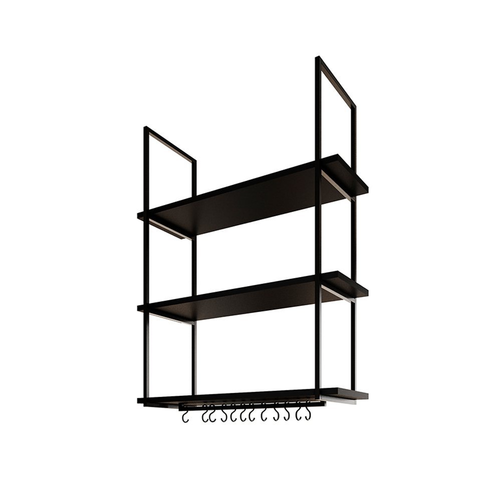 Nicho Industrial Suspenso Denver 80cm - Preto | MadeiraMadeira