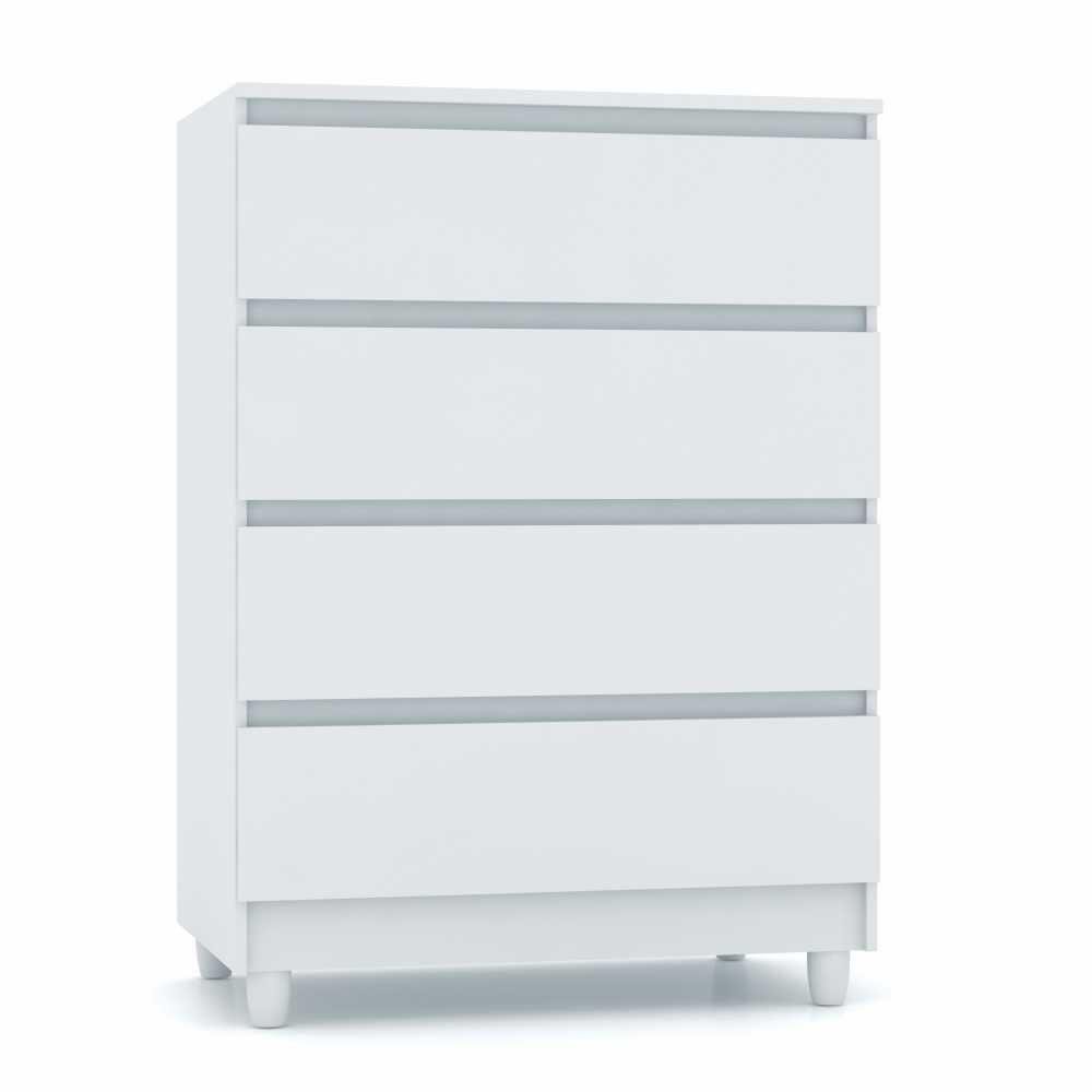 Cômoda 4 Gavetas Rio 2002689 Branco Rosa Vila Rica | MadeiraMadeira