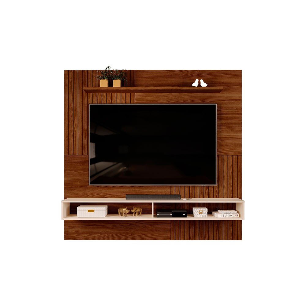 Painel Para TV 70 Polegadas Ripado 180cm Miti DJ Móveis | MadeiraMadeira