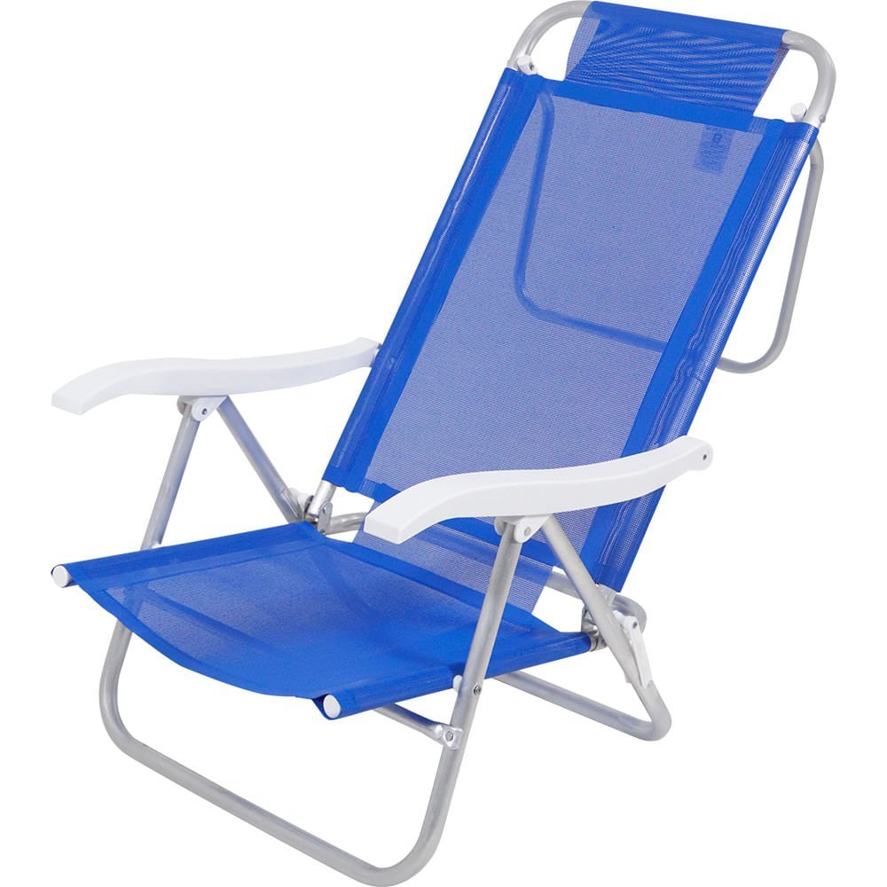 Cadeira de Praia Reclinável Sunny em Alumínio Azul Bel | MadeiraMadeira