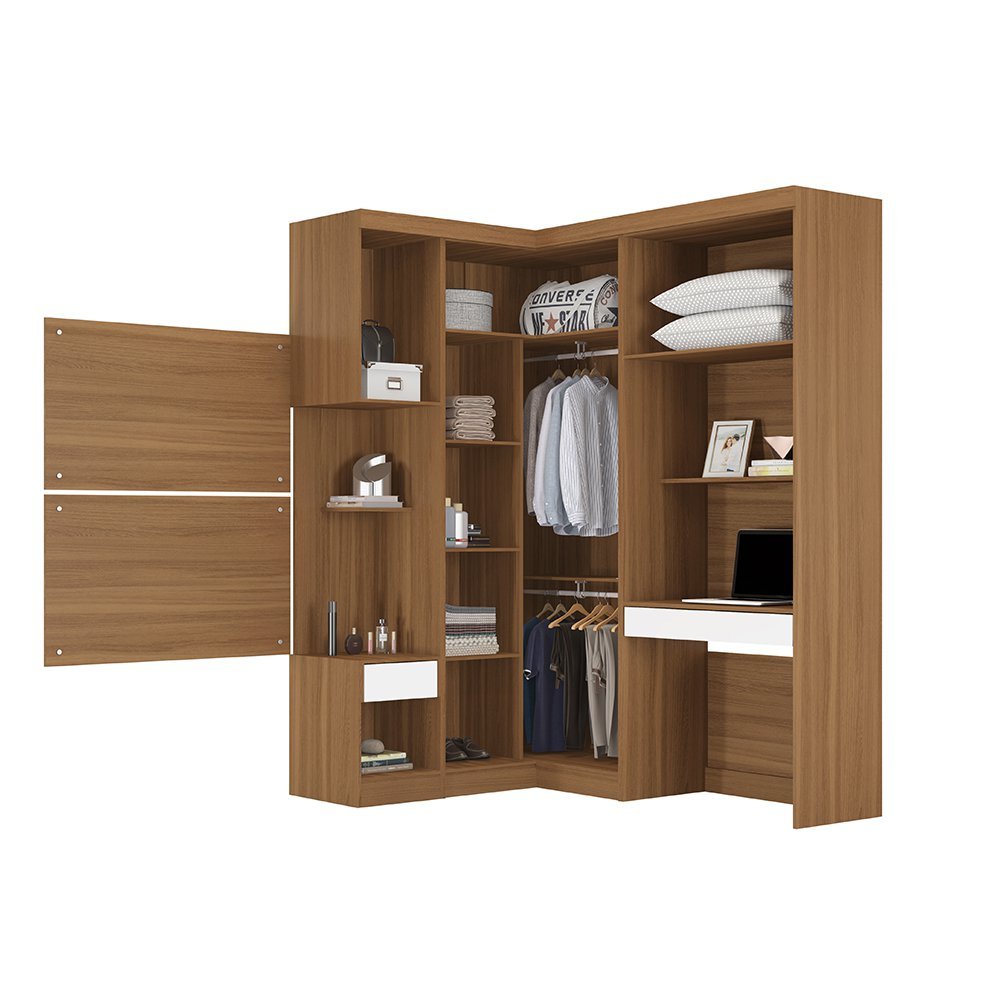 Jogo de Quarto Modulado Módena Compacto de Solteiro Amendola/ Branco ...