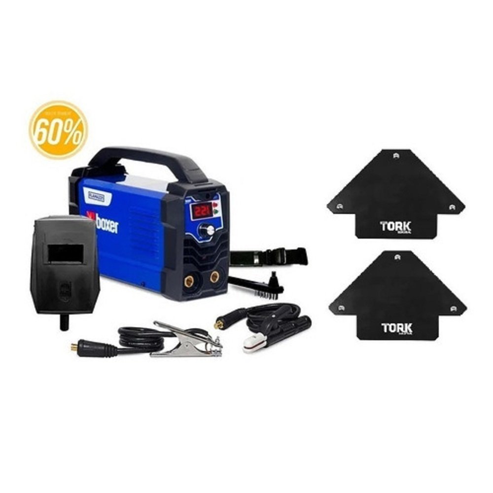 INVERSORA SOLDA 220A 220V FLAMA 221 BOXER + 2 ESQUADROS 12 KG ...