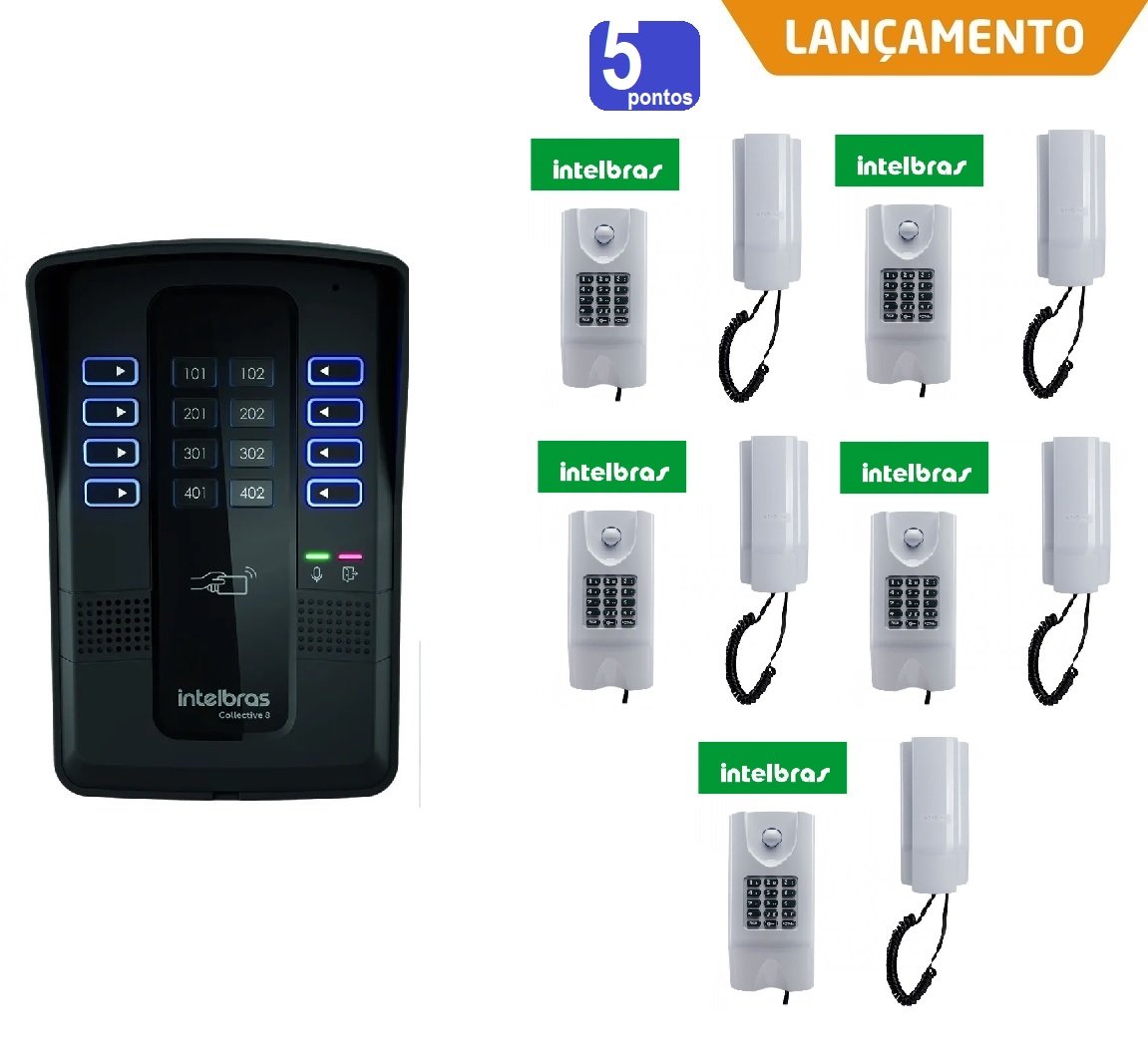 Central De Interfonia Coletiva Collective 8 Intelbras 5 terminias ...