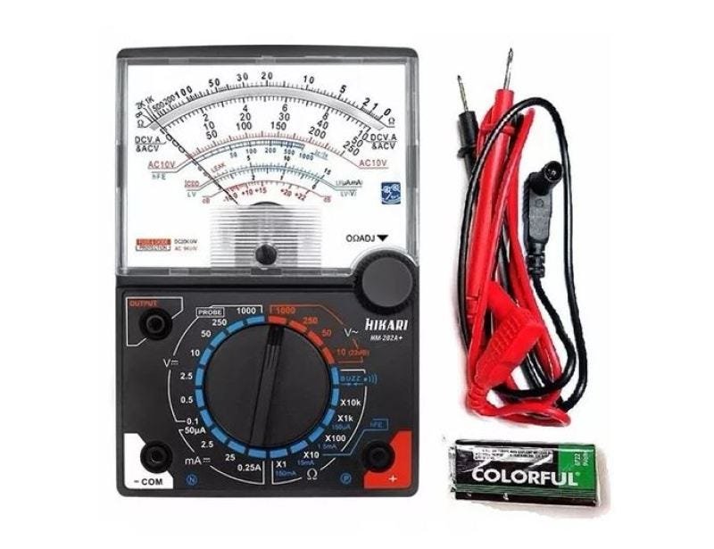 Multímetro Analógico Hikari Hm-202a/ 20k Ohms/volt Corrente ...