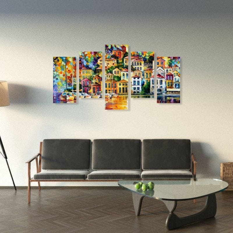 Quadro Decorativo Arte Moderna Pintura Casas | MadeiraMadeira
