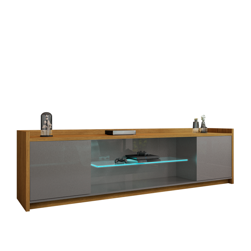 Rack Doha Titanium/cinamomo Bechara | MadeiraMadeira