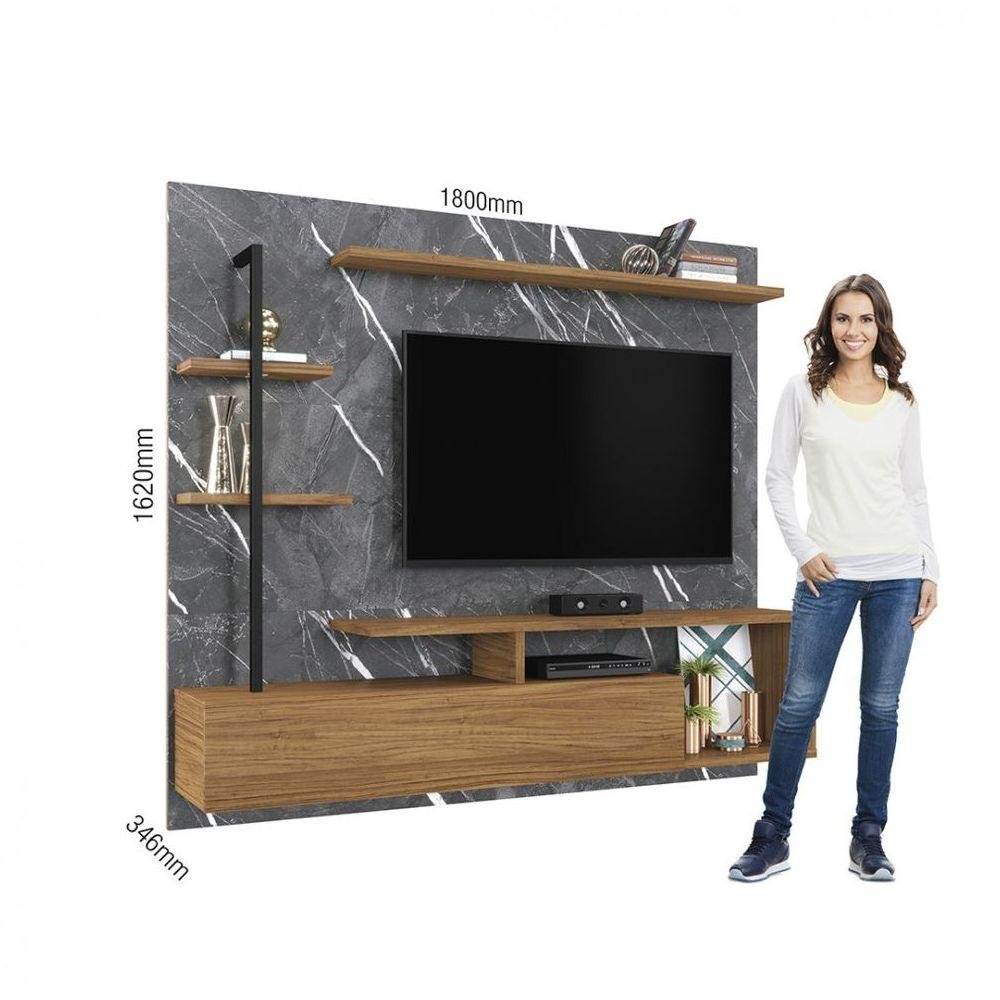 Home Colibri Maragogi Tv De Até 55'' Grigio/Noce Milano | MadeiraMadeira