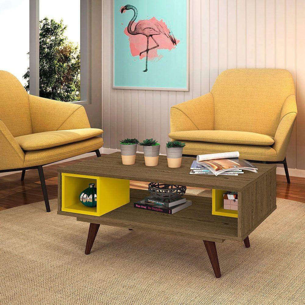 Mesa De Centro Retangular Retrô 45 Olivar - Cor: Marrom | MadeiraMadeira