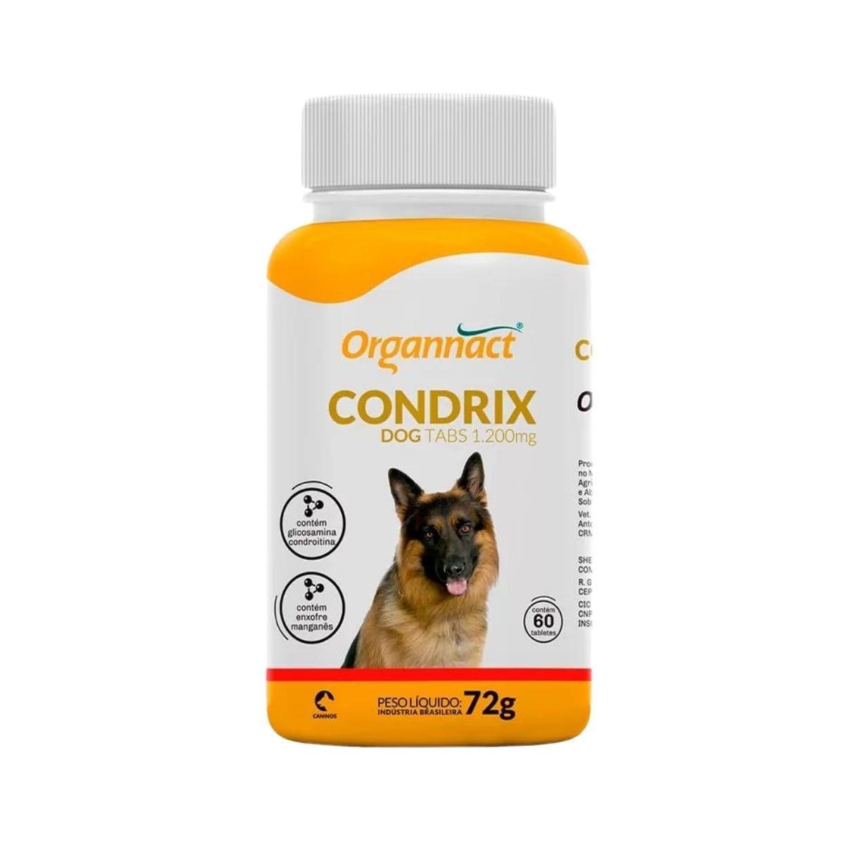 Suplemento Organnact Condrix Cães Tabs 1200Mg 60 Comprimidos ...