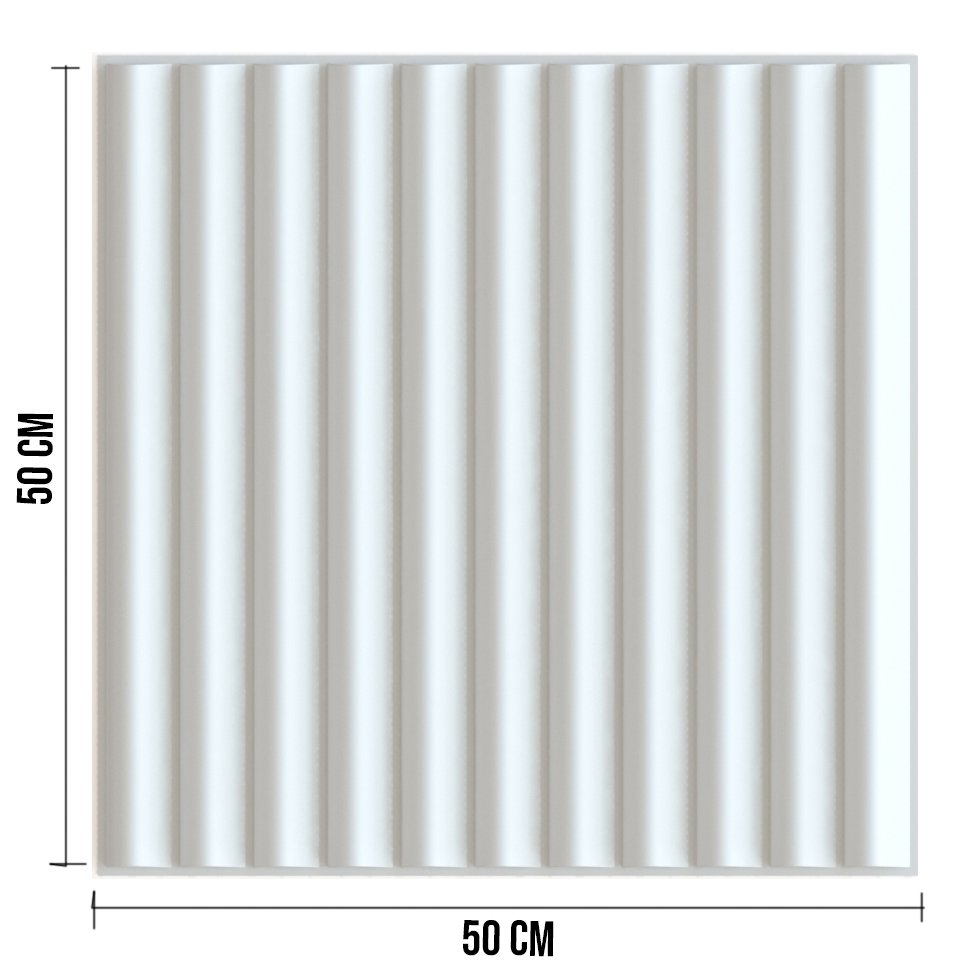 Kit com 30 Placas Ripada 3D Revestimento de Parede Branco 50x50cm ...