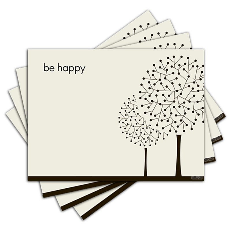 Jogo Americano com 4 un. - Be Happy - N098 | MadeiraMadeira