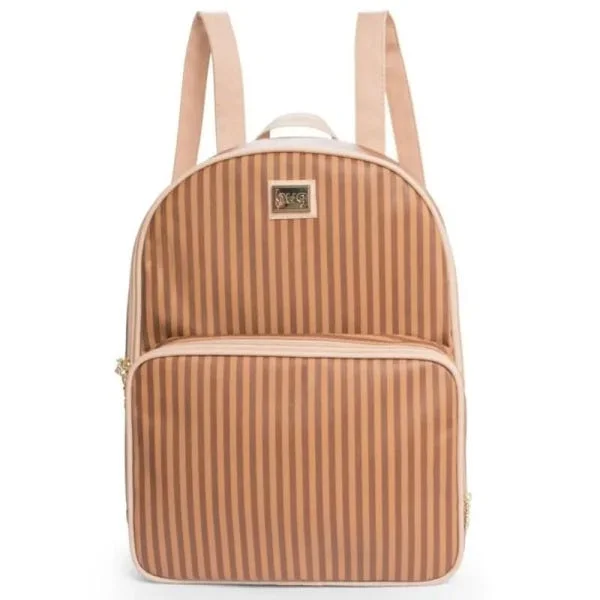 Mochila Maternidade com Alça Regulável Lollipop Listrado Marrom - Hug ...