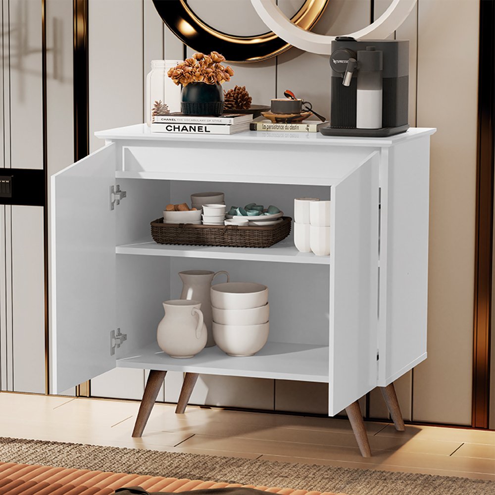 Balcão Buffet Encanto 2 Portas com Pés de Madeira para Sala de Estar ...