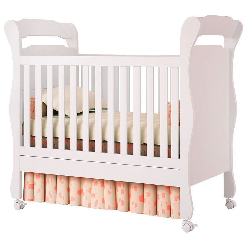 Berço Americano Colonial 250 Branco Qmovi | MadeiraMadeira