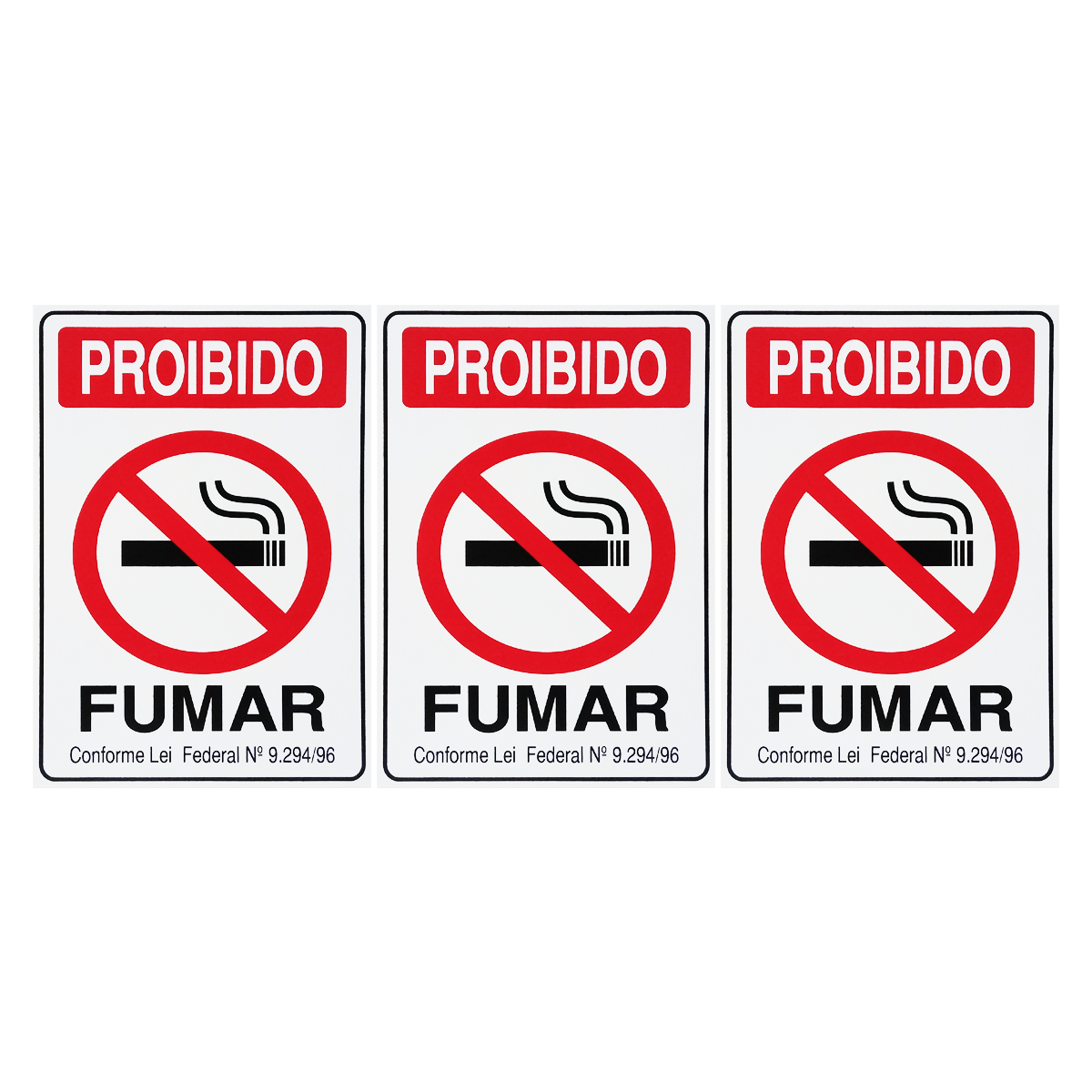 Combo 6 Placas De Sinalização Proibido Fumar 20x30 Acesso - P-5 F9e ...