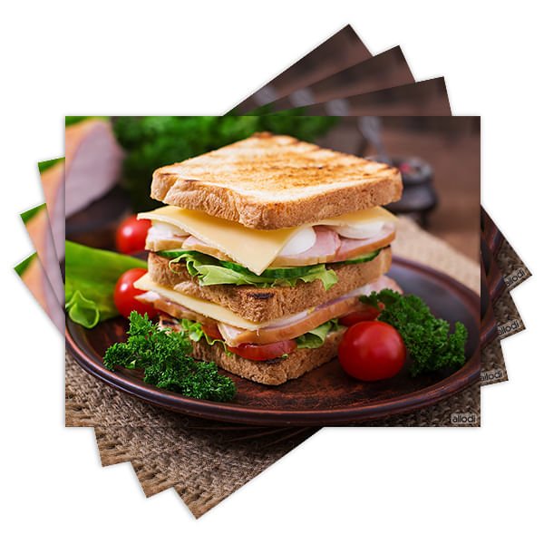 Jogo Americano com 4 peças - Lanche - Sanduíche - 1525Jo | MadeiraMadeira