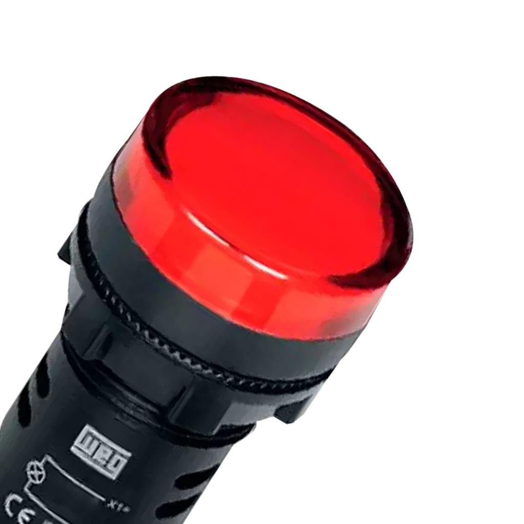 Sinaleiro Monobloco Plástico Vermelho 220vca Led Ip66 22mm | MadeiraMadeira
