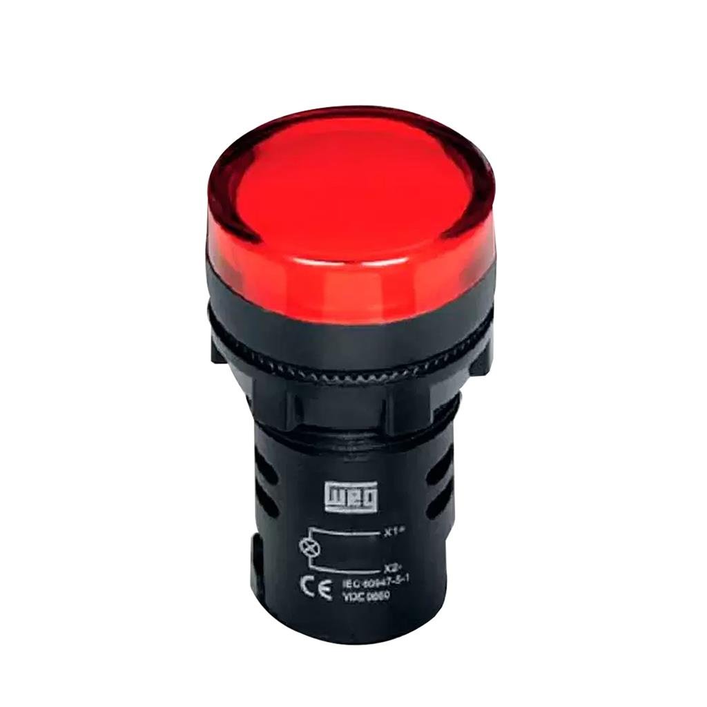 Sinaleiro Monobloco Plástico Vermelho 220vca Led Ip66 22mm | MadeiraMadeira