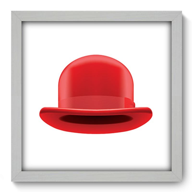 Quadro com Moldura - 33x33 - Chapéu - N1390 | MadeiraMadeira