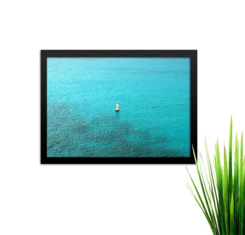 Quadro Mar Do Caribe com Vidro Impressão Fotográfica 63X45Cm ...
