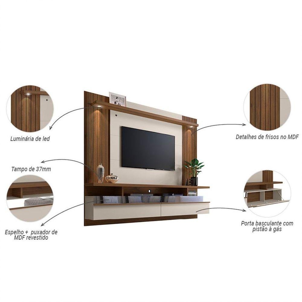 Painel Home Para Tv Até 65 " São Luís 2.2 Off White/nogueira ...
