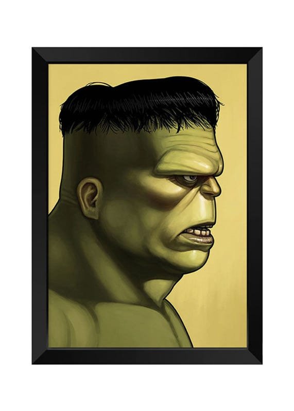 Quadro Decorativo Hulk Poster com acrílico a4 | MadeiraMadeira