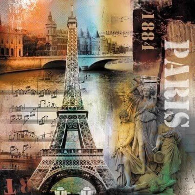 Quadro Tela Impressa Paris 1884 Torre Eiffel 60x60cm | MadeiraMadeira