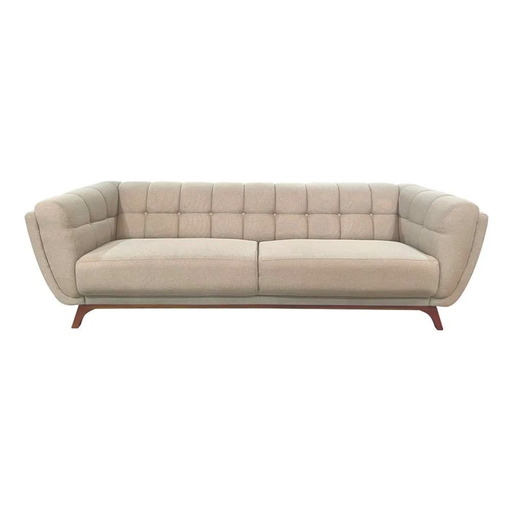 Sofá 2 Lugares Coin Living 200cm Linho Bege - Sallar Home | MadeiraMadeira