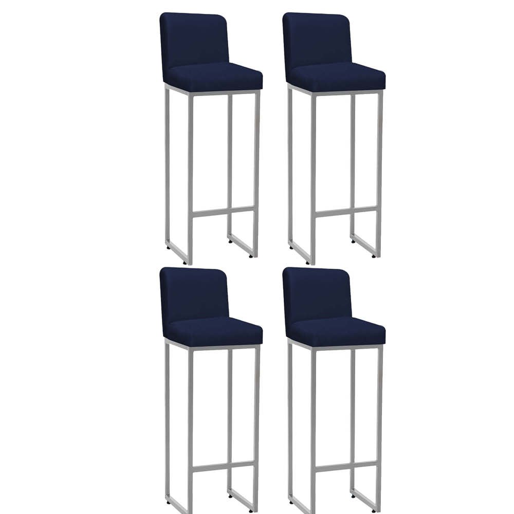 Kit 04 Banqueta Alta Com Encosto Lucca Industrial Cozinha Balcão Bistrô ...