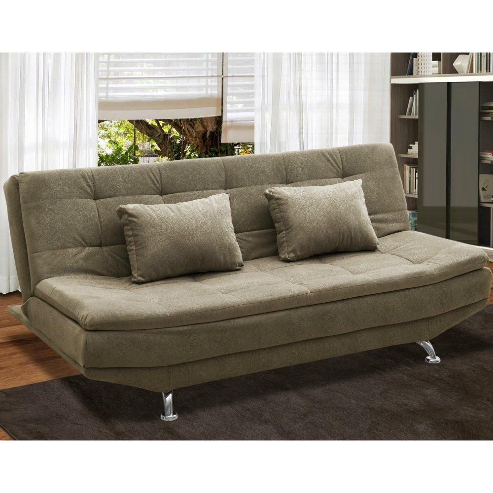 Sofá Cama Marrocos Suede Bege 1301 Js Móveis | MadeiraMadeira