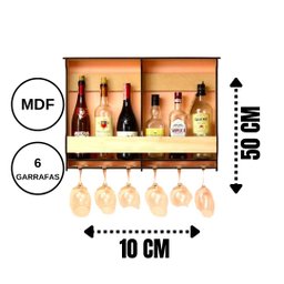 Mini Adega MDF para 6 garrafas | MadeiraMadeira
