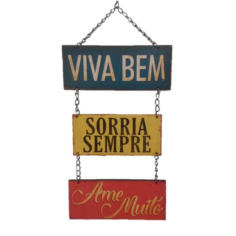 Kit Placas de Frases decorativas - 03 Placas | MadeiraMadeira