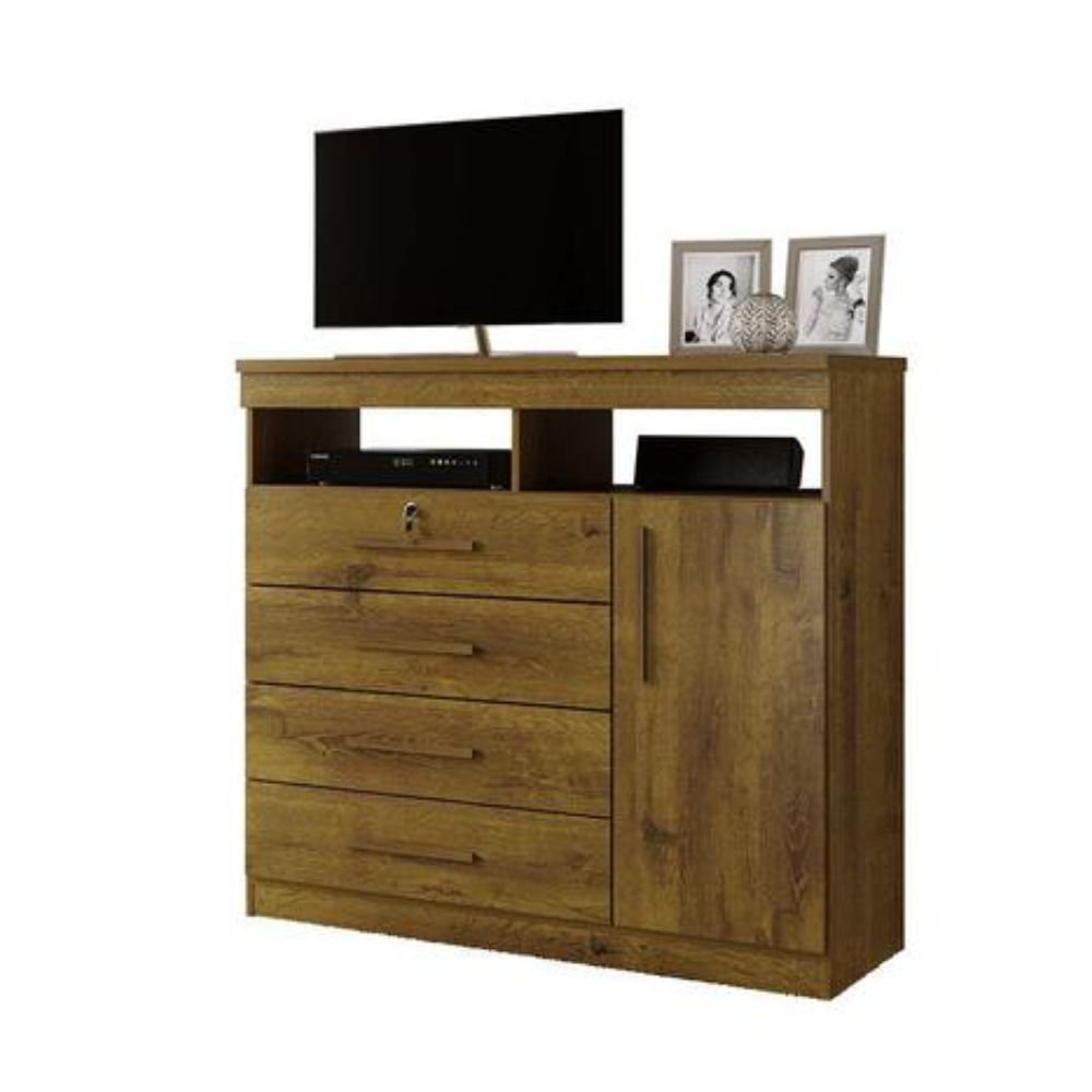 Comoda 1 Porta 4 Gavetas com Chaves Vision Benetil Móveis Rovere ...