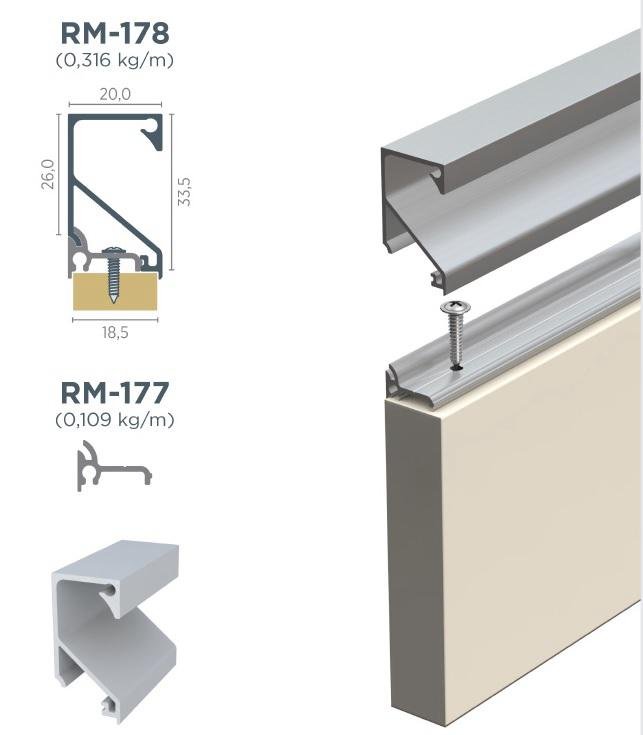 PERFIL PUX RM-177/178 CLICK 18MM C/ PONT INOX MATTE ESC 6M | MadeiraMadeira