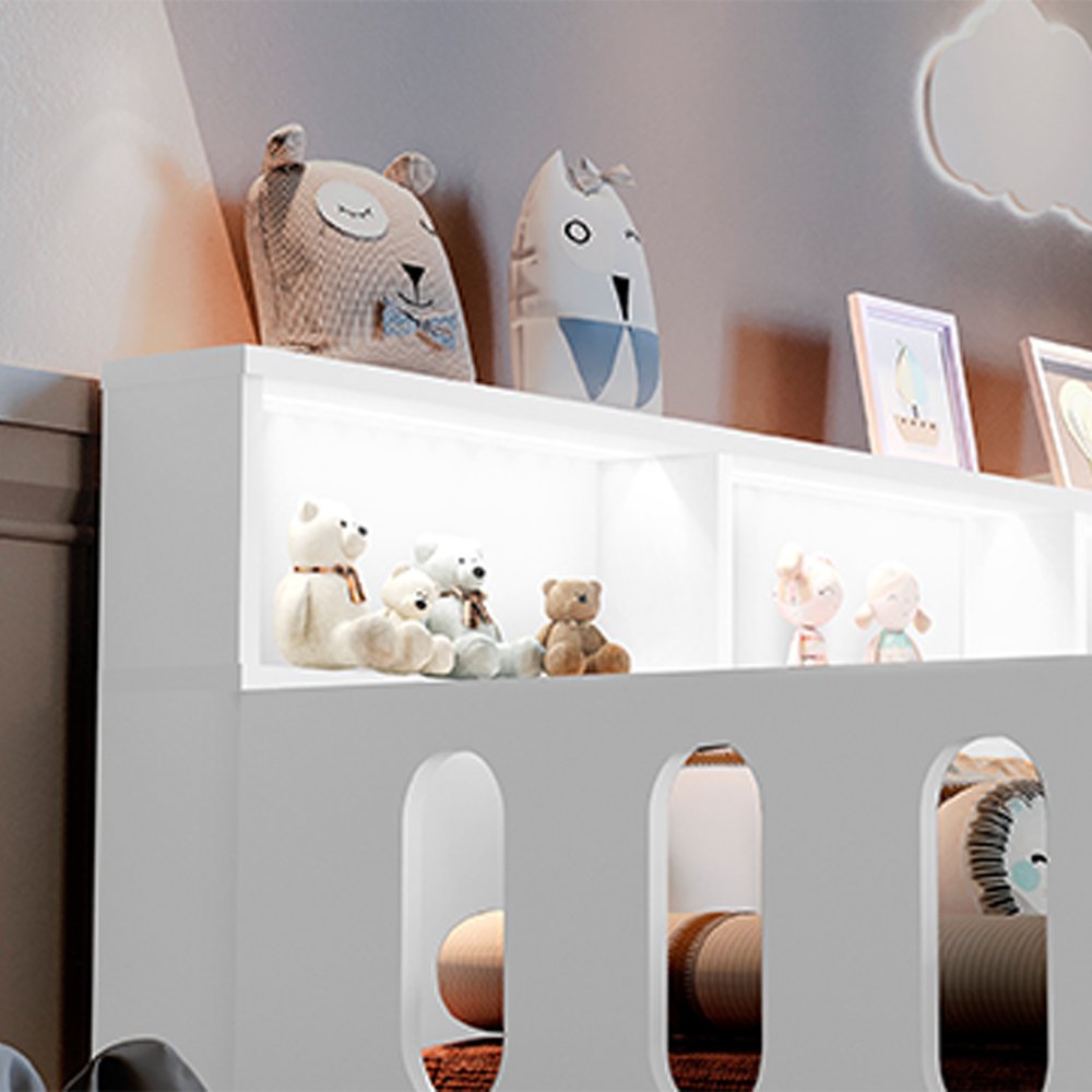 Cama de Criança Infantil Montessoriana Led Nina com Nicho - Branco ...