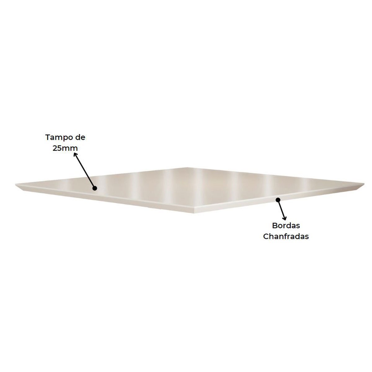 Mesa De Jantar Para 4 Lugares Com Tampo Chanfrado Com Vidro 90cm Isis ...