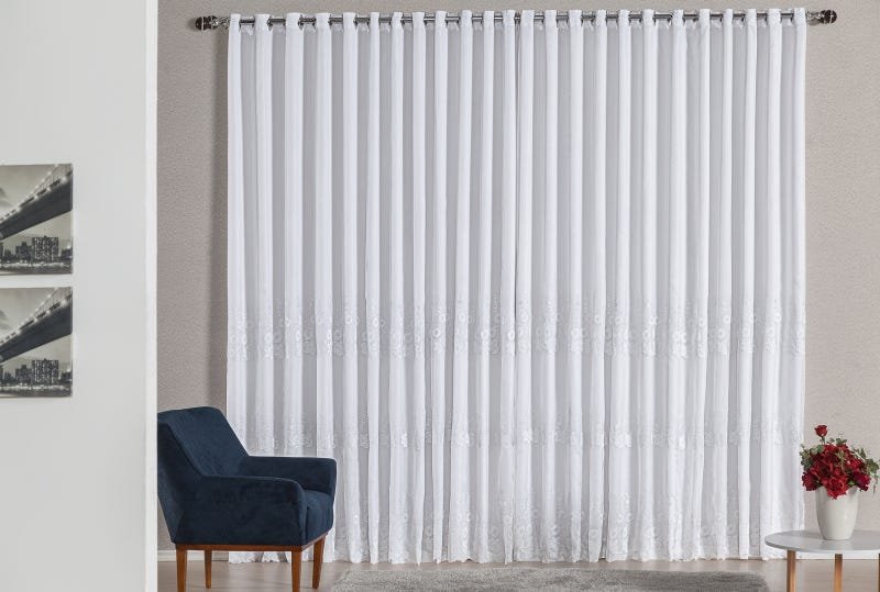 Cortina Itália Para Sala E Quarto 2,00m x 1,70m - Cinza | MadeiraMadeira