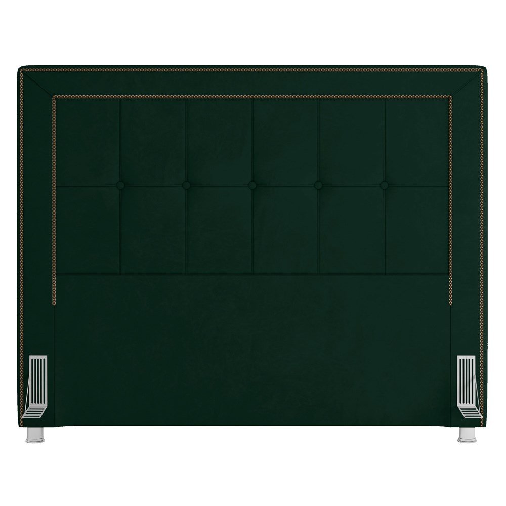 Cabeceira Cama Box Casal 140cm Paolla P02 Veludo Verde Musgo ...