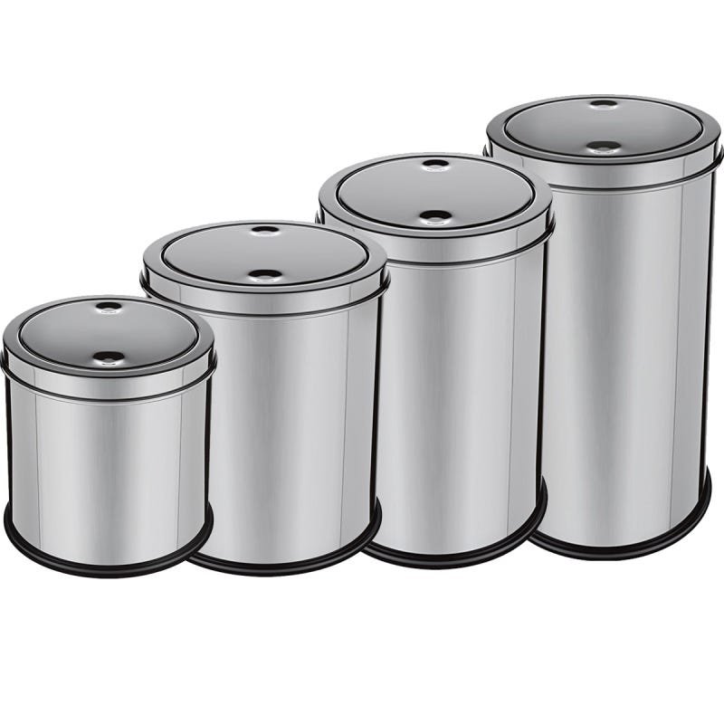 Kit 4 Lixeira Inox Banheiro Cozinha Basculante 3-5-8-12 Litr ...