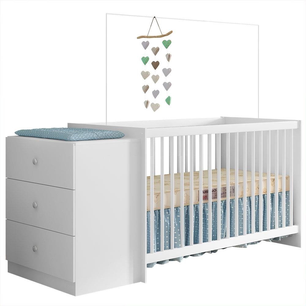 Berço Pura Magia Gutti com Cômoda e Suporte para Mosquiteiro + Colchão ...