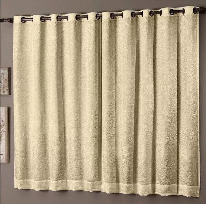 Cortina Sala Bege 200x180 Corta Luz Blackout Cetim Amassado Sultan ...