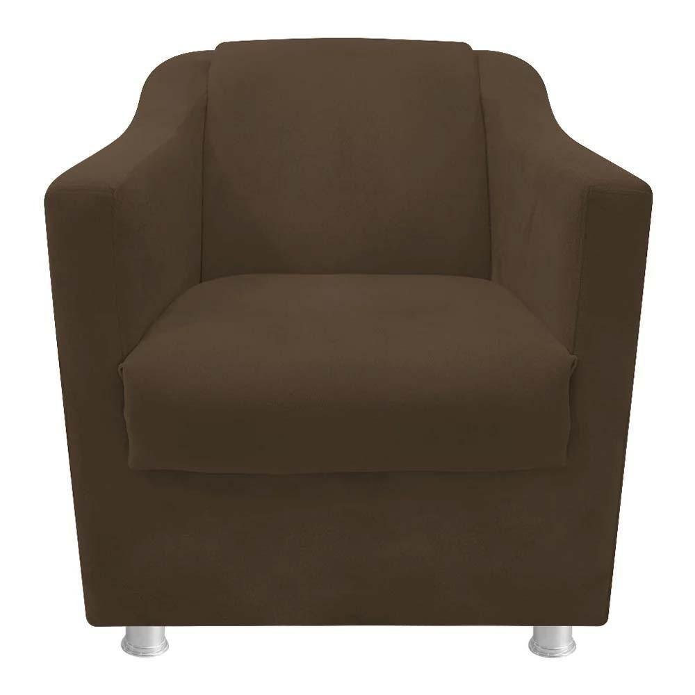 Poltrona Decorativa Tilla Premium Suede Marrom | MadeiraMadeira