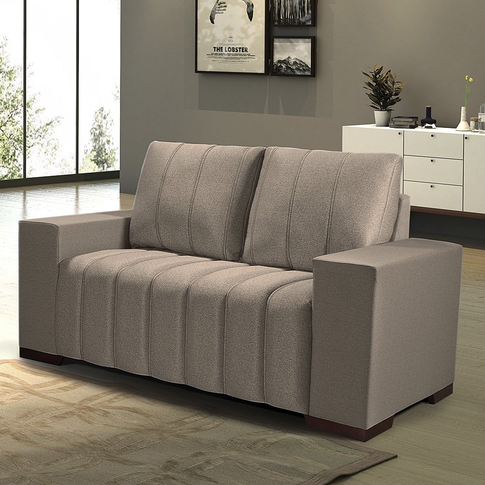 Sofá 2 Lugares Suede Capuccino D26 Silvaflex Dacar 163x86x96 | MadeiraMadeira