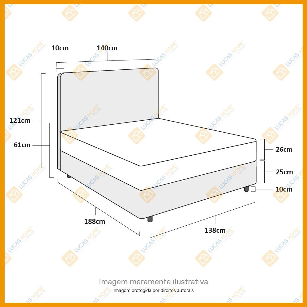 Cama Box + Cabeceira Cassis e Colchão Casal - Anjos Black Graphite ...