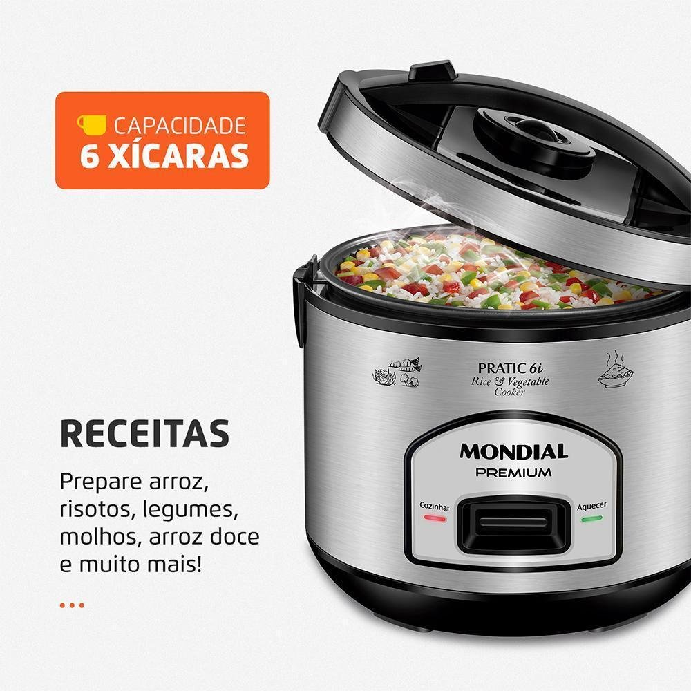 Panela Elétrica Mondial Pratic 6l Pe-43-6x 500w 127v | MadeiraMadeira