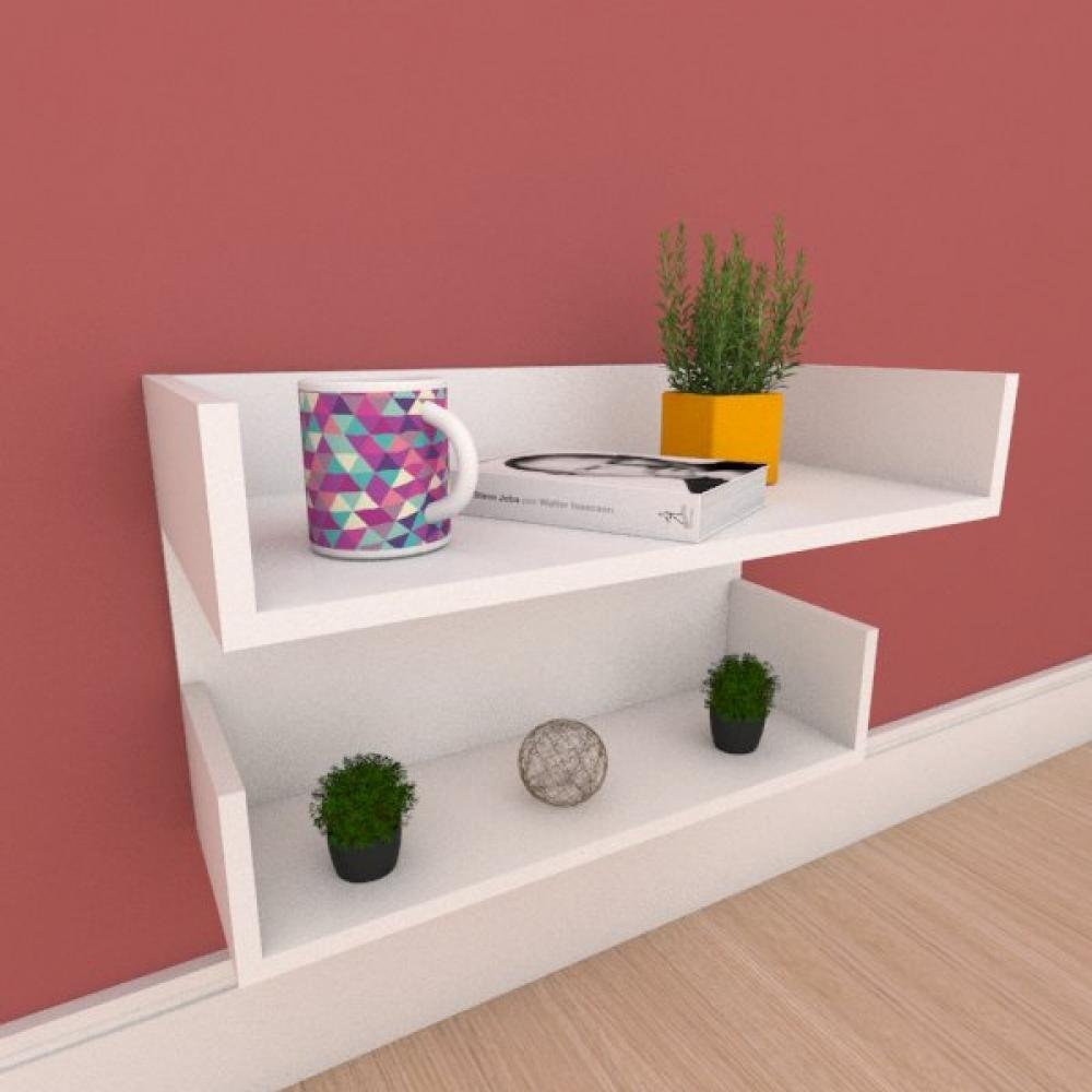 Mesa De Cabeceira E-Nichos Suspensa Branco En33701 | MadeiraMadeira